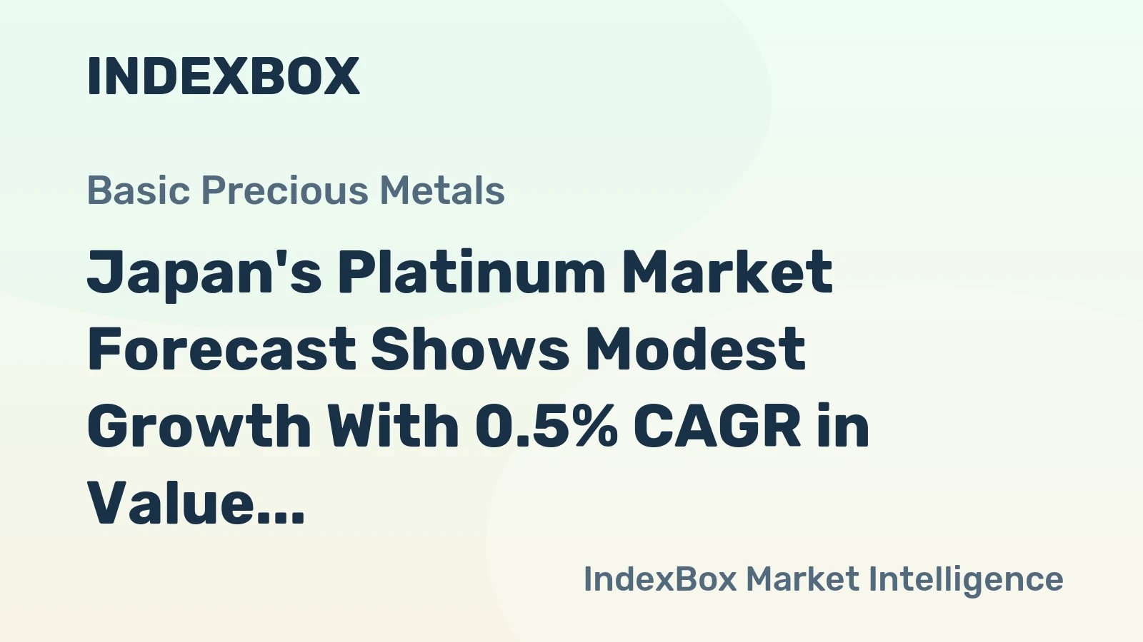 Japan's Platinum Market Forecast Shows Modest Growth With 0.5% CAGR in Value