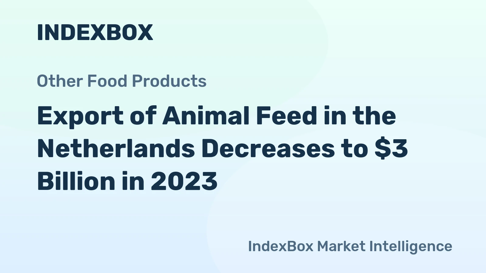 Export of Animal Feed in the Netherlands Decreases to $3 Billion in 2023