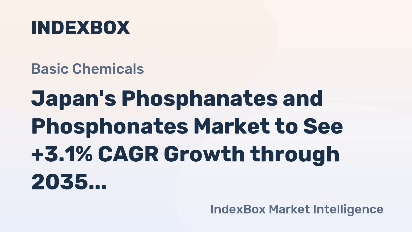 Japan's Phosphanates and Phosphonates Market to See +3.1% CAGR Growth through 2035