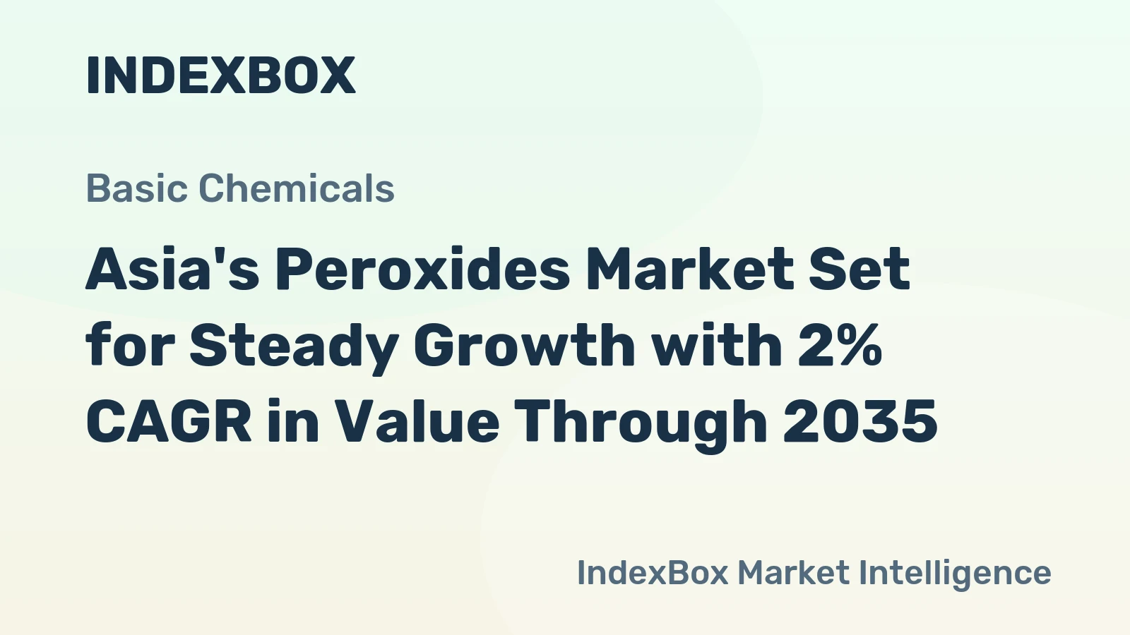Asia's Peroxides Market Set for Steady Growth with 2% CAGR in Value Through 2035