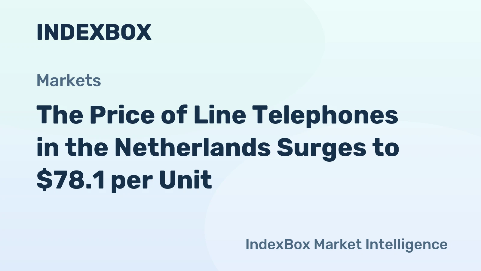 The Price of Line Telephones in the Netherlands Surges to $78.1 per Unit