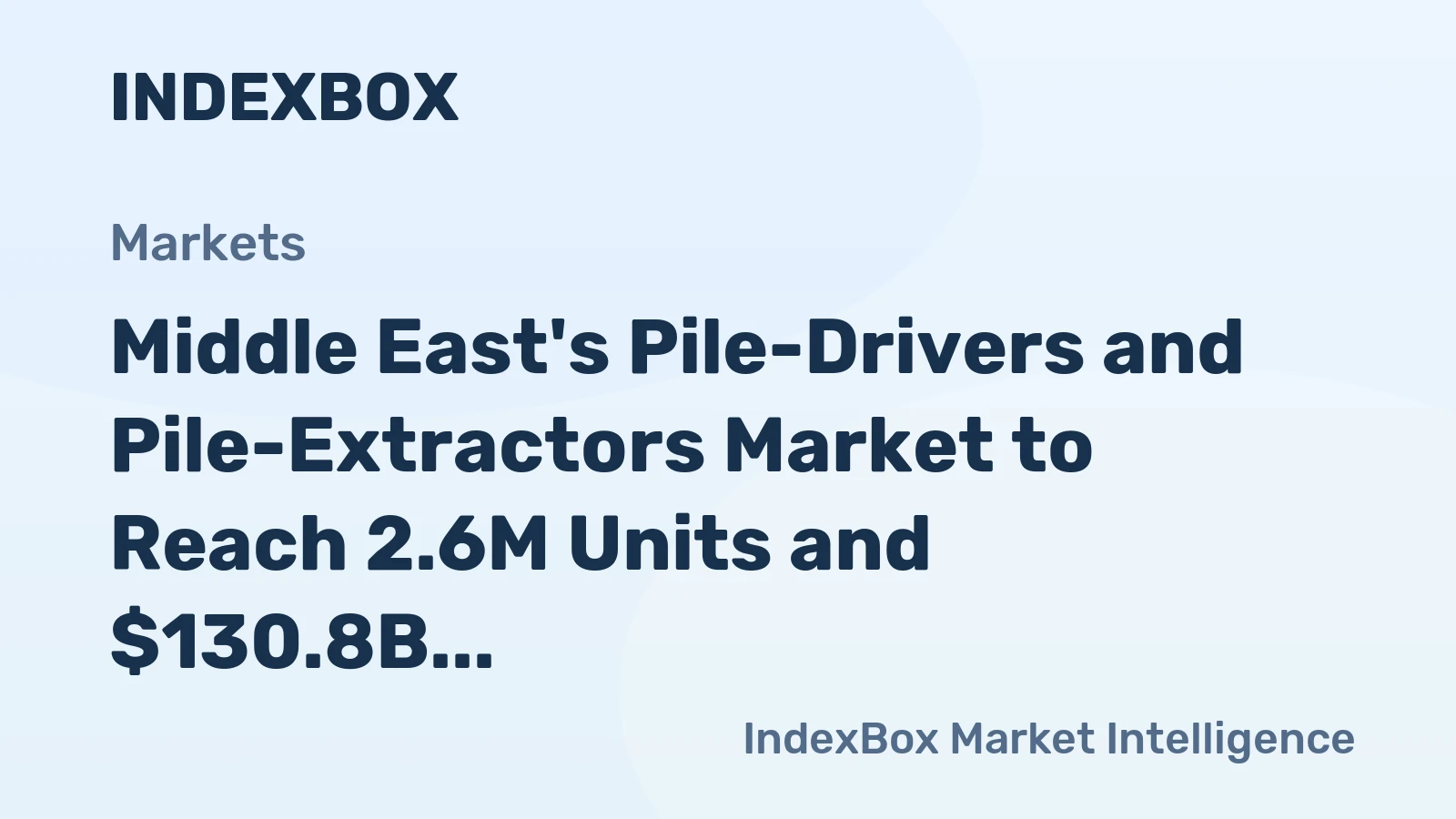 Middle East's Pile-Drivers and Pile-Extractors Market to Reach 2.6M Units and $130.8B by 2035