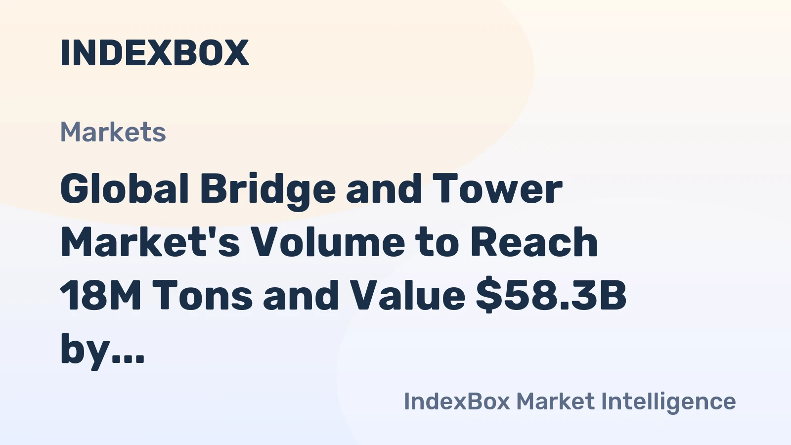 Global Bridge and Tower Market's Volume to Reach 18M Tons and Value $58.3B by 2035