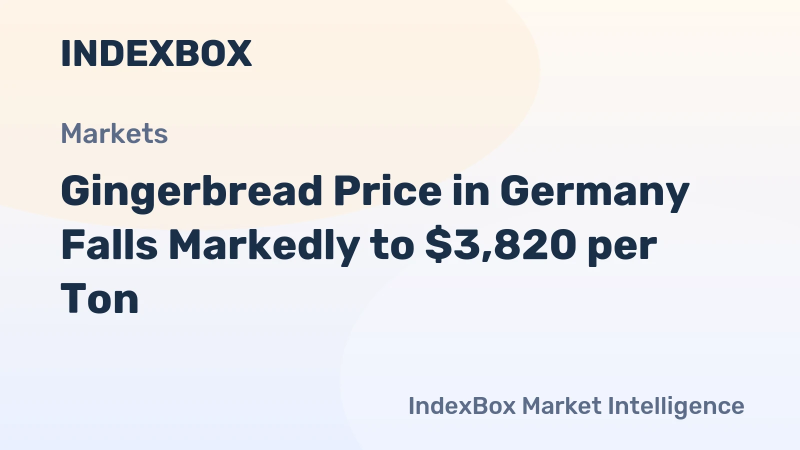 Gingerbread Price in Germany Falls Markedly to $3,820 per Ton