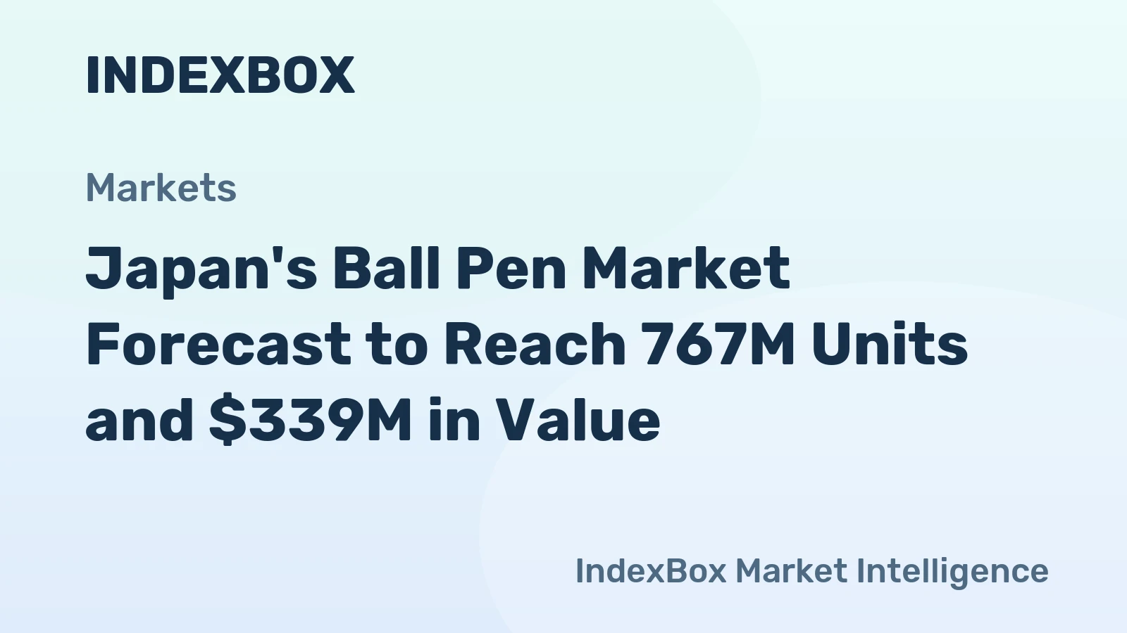 Japan's Ball Pen Market Forecast to Reach 767M Units and $339M in Value