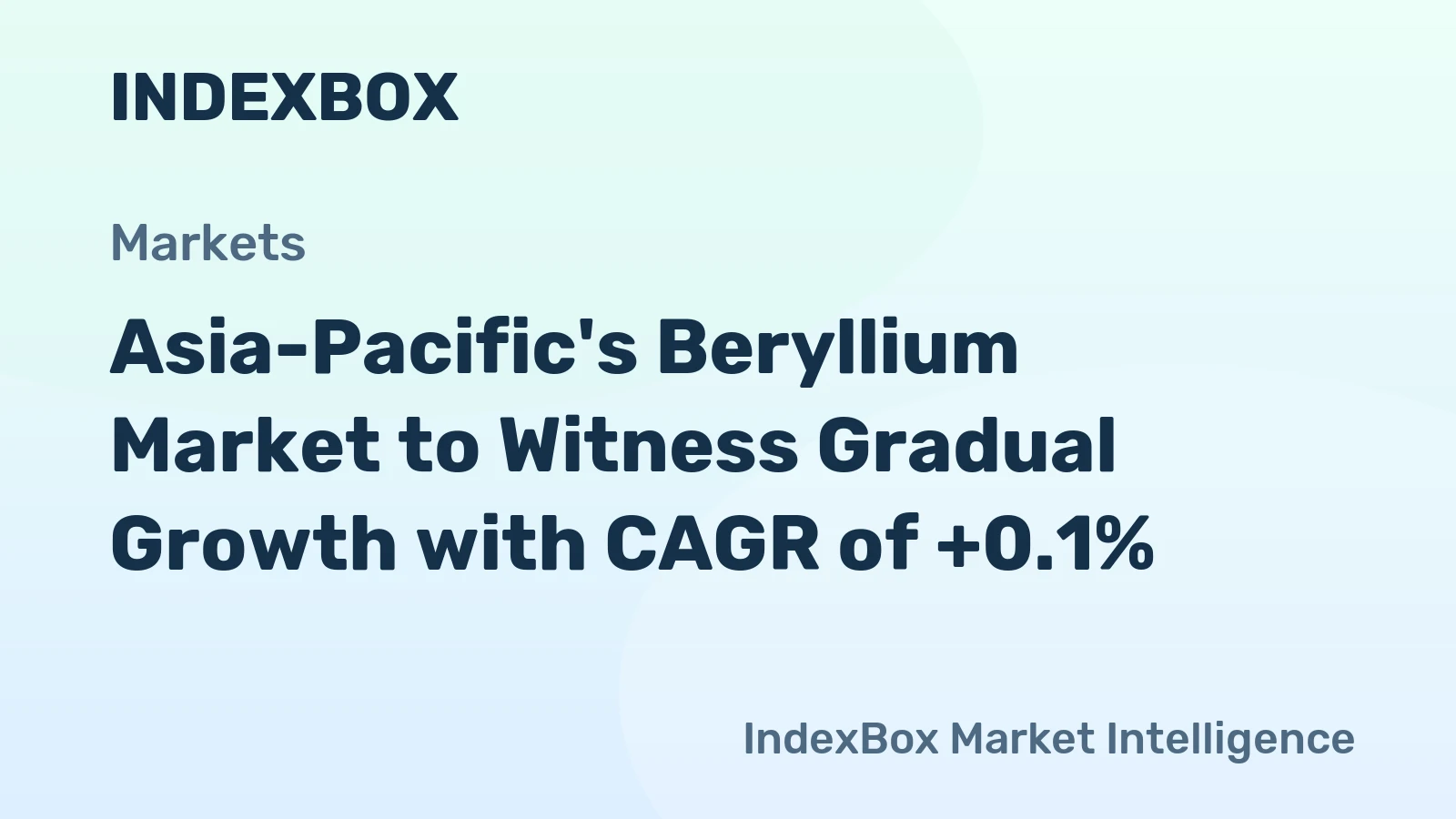 Asia-Pacific's Beryllium Market to Witness Gradual Growth with CAGR of +0.1%