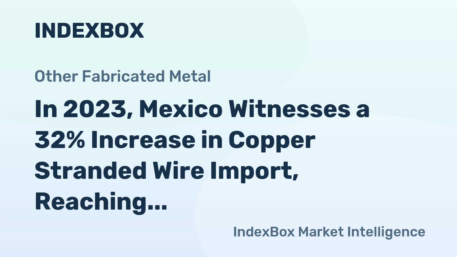 In 2023, Mexico Witnesses a 32% Increase in Copper Stranded Wire Import, Reaching $289 Million