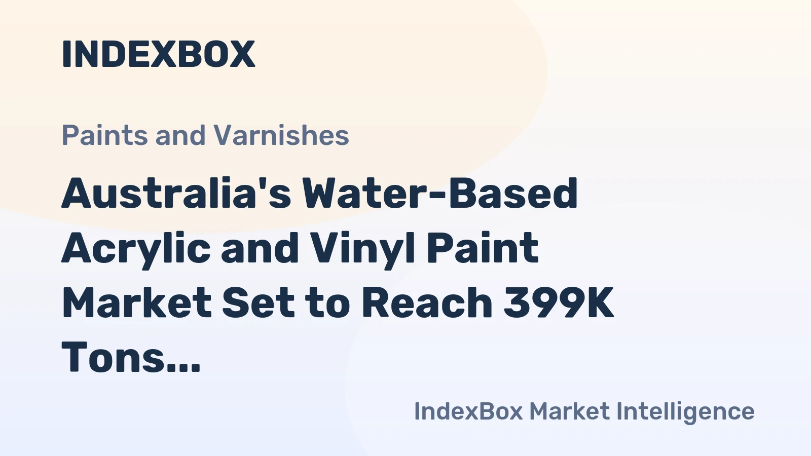 Australia's Water-Based Acrylic and Vinyl Paint Market Set to Reach 399K Tons and $1.8 Billion
