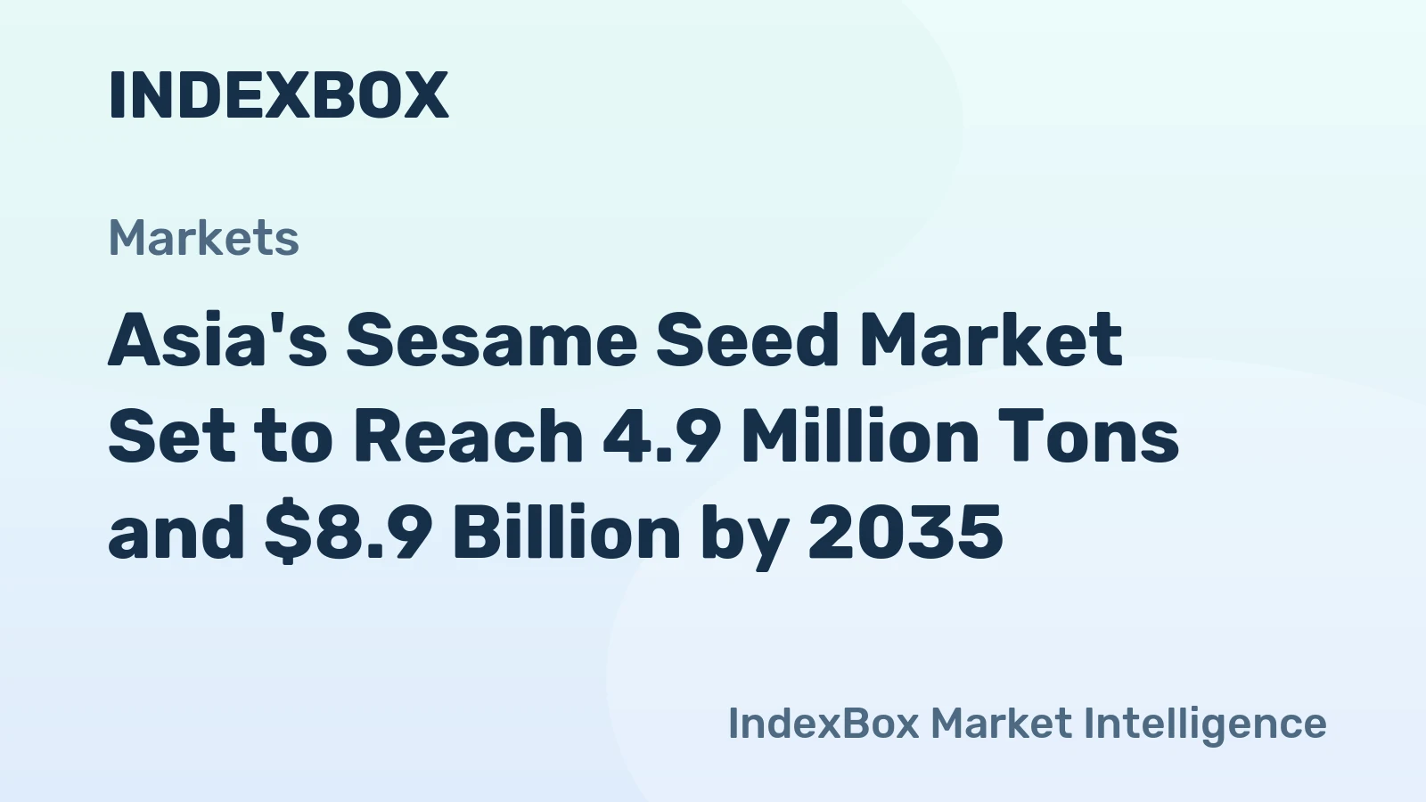 Asia's Sesame Seed Market Set to Reach 4.9 Million Tons and $8.9 Billion by 2035