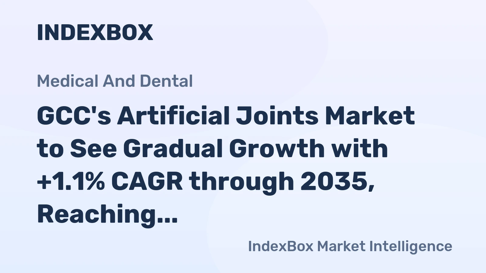 GCC's Artificial Joints Market to See Gradual Growth with +1.1% CAGR through 2035, Reaching 1M Units