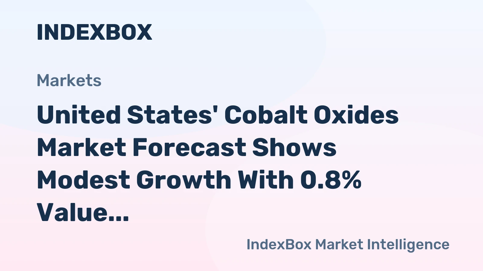 United States' Cobalt Oxides Market Forecast Shows Modest Growth With 0.8% Value CAGR