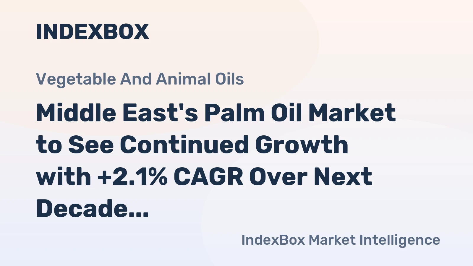 Middle East's Palm Oil Market to See Continued Growth with +2.1% CAGR Over Next Decade