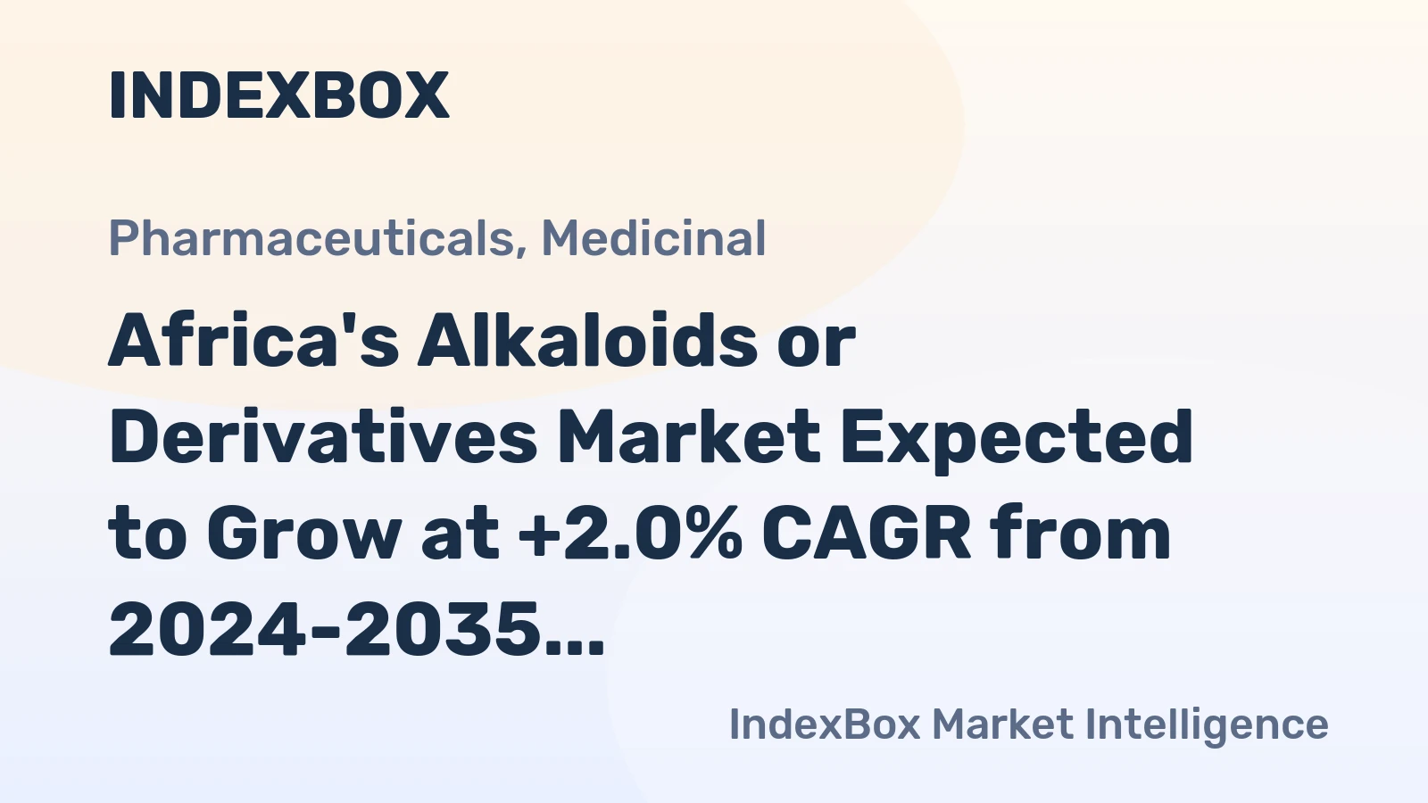 Africa's Alkaloids or Derivatives Market Expected to Grow at +2.0% CAGR from 2024-2035