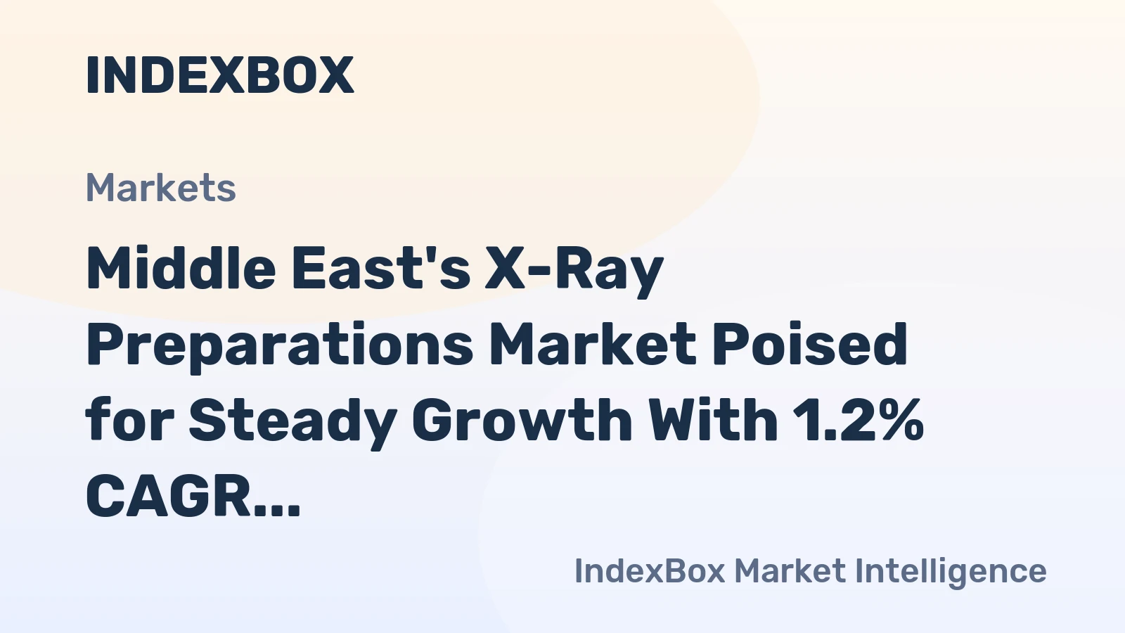 Middle East's X-Ray Preparations Market Poised for Steady Growth With 1.2% CAGR in Value