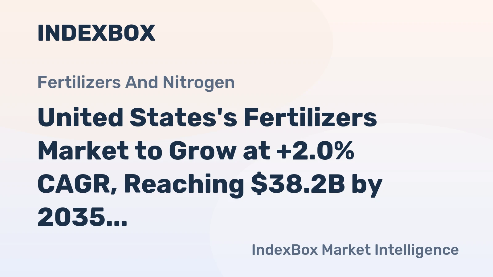 United States's Fertilizers Market to Grow at +2.0% CAGR, Reaching $38.2B by 2035
