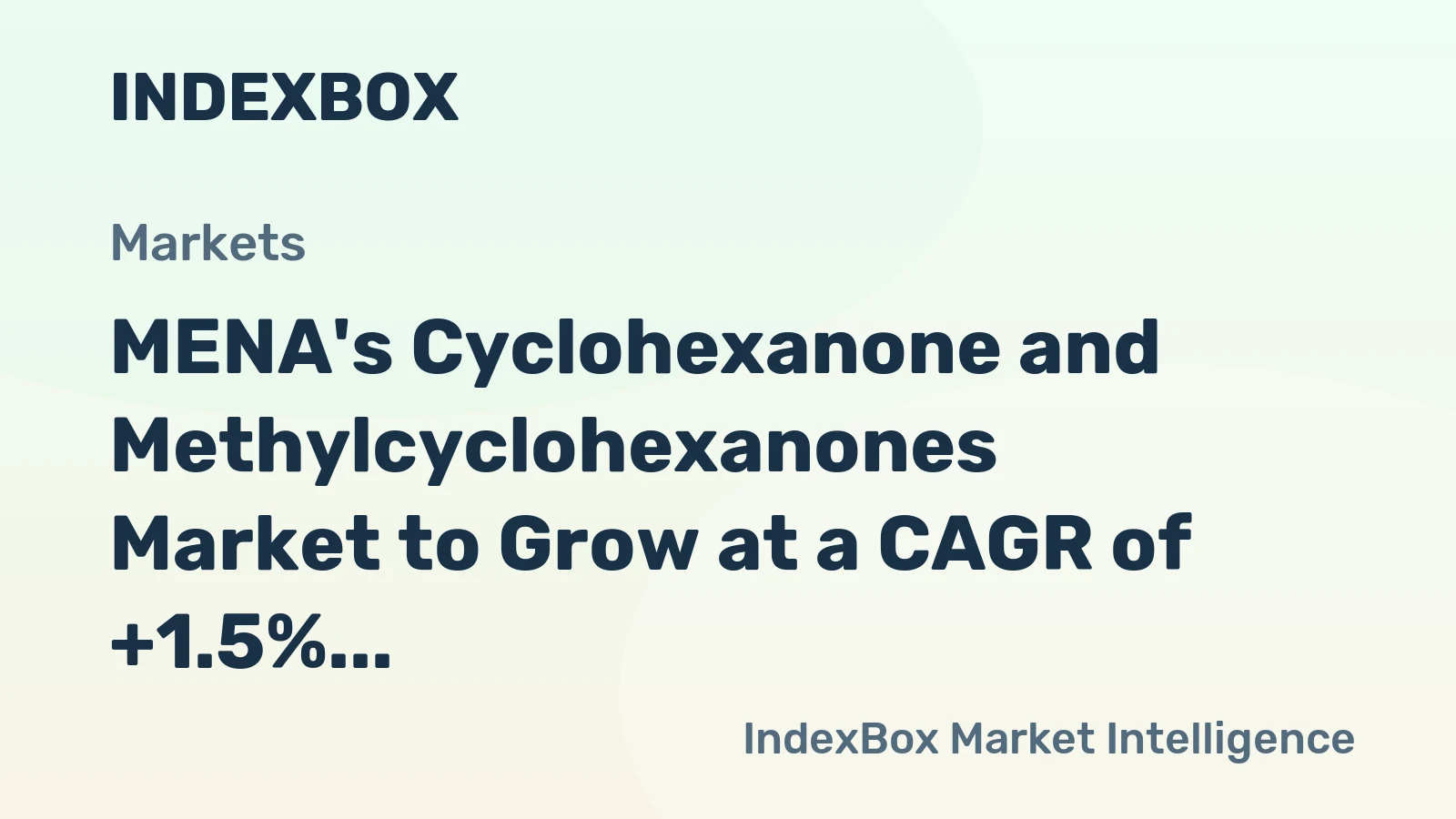 MENA's Cyclohexanone and Methylcyclohexanones Market to Grow at a CAGR of +1.5% from 2024-2035
