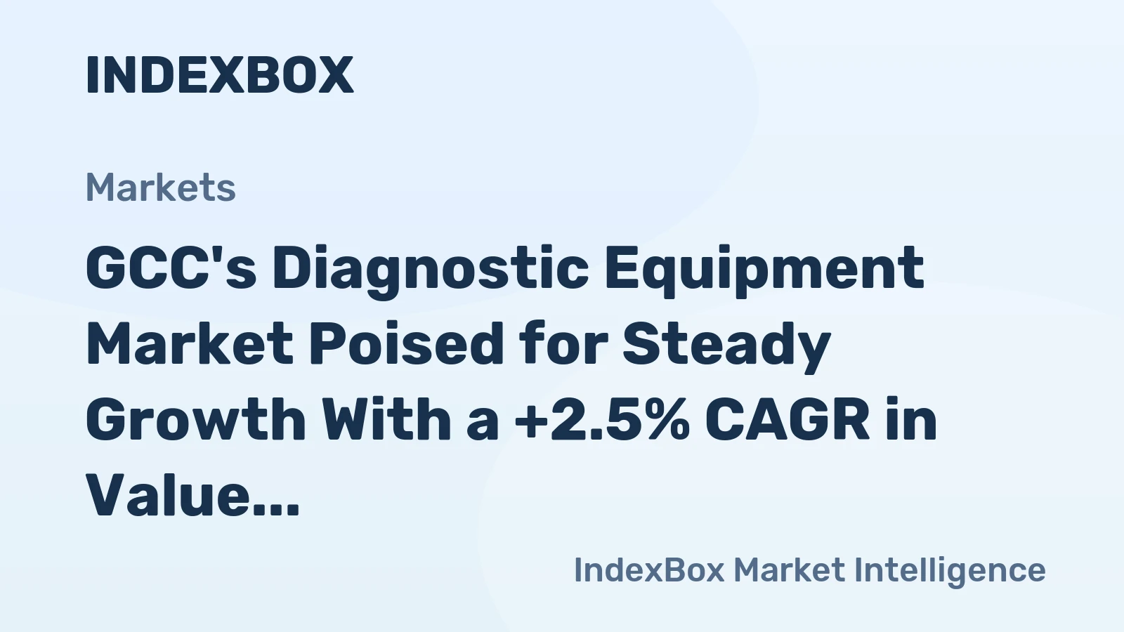 GCC's Diagnostic Equipment Market Poised for Steady Growth With a +2.5% CAGR in Value Through 2035