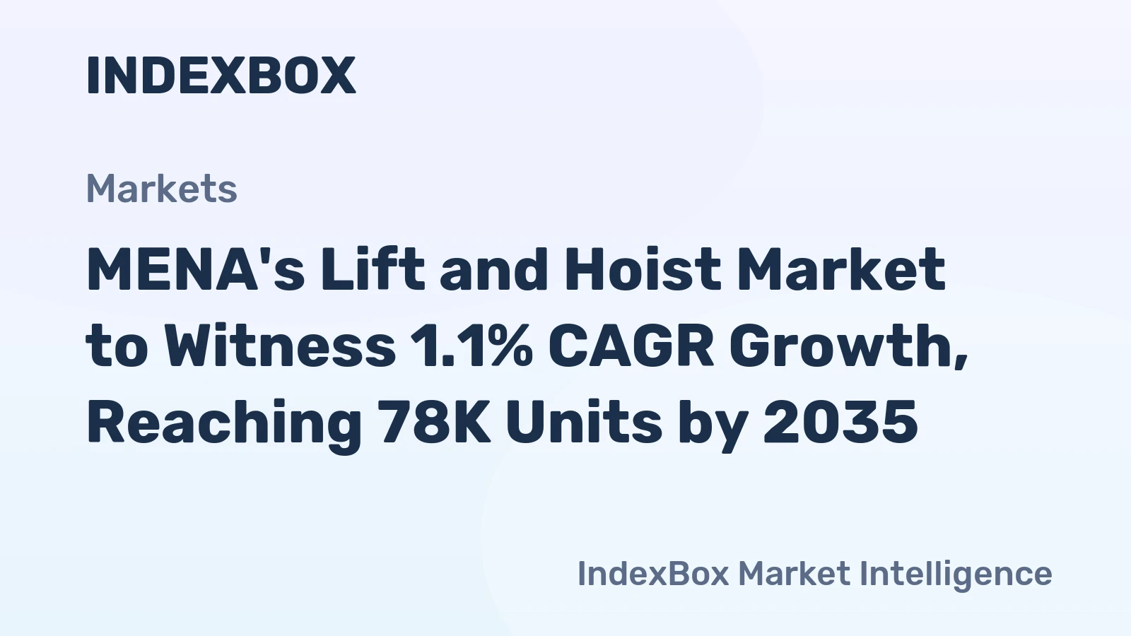 MENA's Lift and Hoist Market to Witness 1.1% CAGR Growth, Reaching 78K Units by 2035