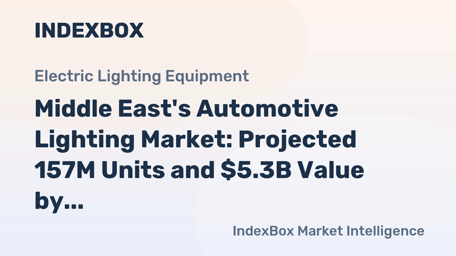Middle East's Automotive Lighting Market: Projected 157M Units and $5.3B Value by 2035