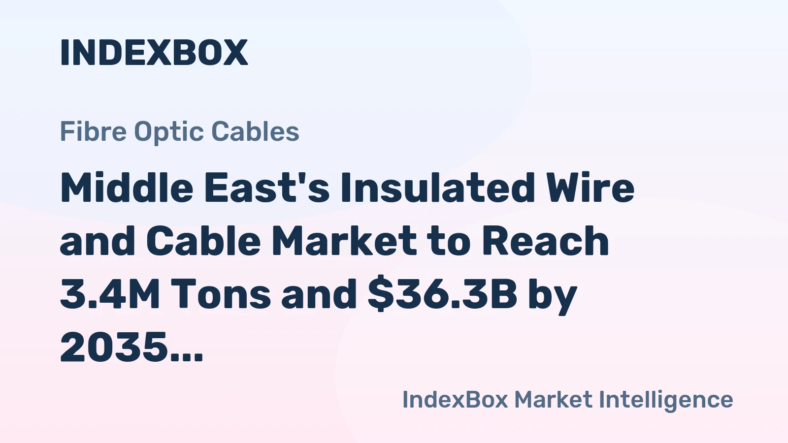Middle East's Insulated Wire and Cable Market to Reach 3.4M Tons and $36.3B by 2035
