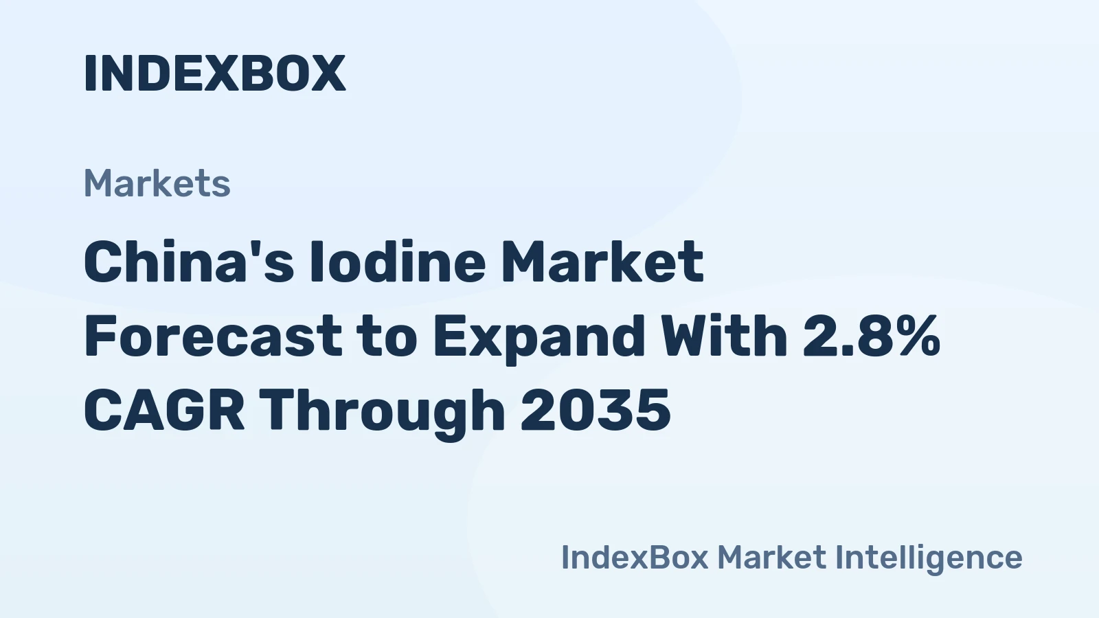 China's Iodine Market Forecast to Expand With 2.8% CAGR Through 2035