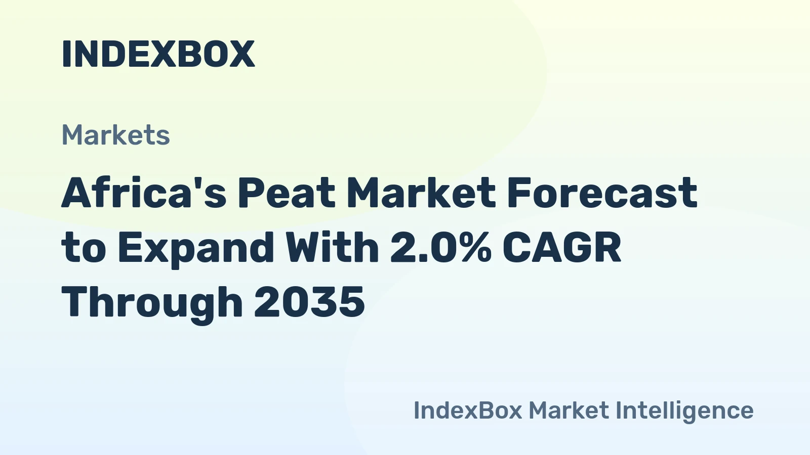 Africa's Peat Market Forecast to Expand With 2.0% CAGR Through 2035