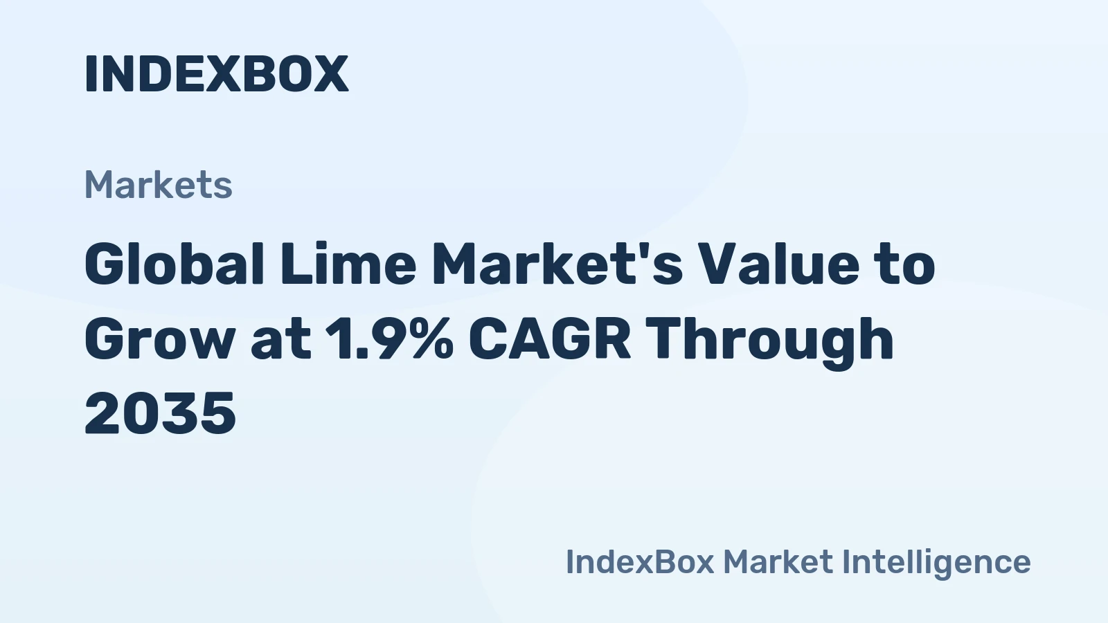 Global Lime Market's Value to Grow at 1.9% CAGR Through 2035