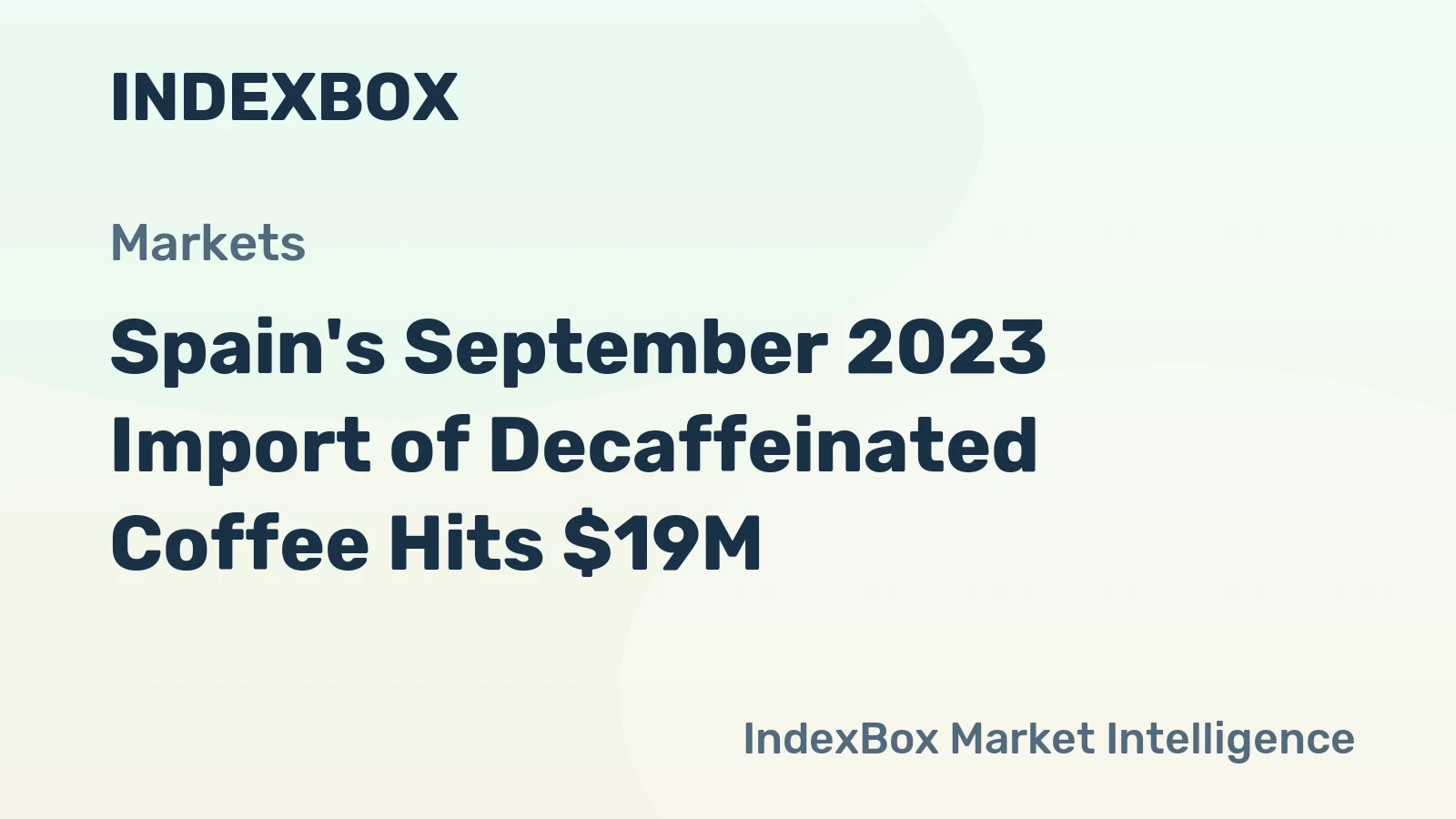 Spain's September 2023 Import of Decaffeinated Coffee Hits $19M
