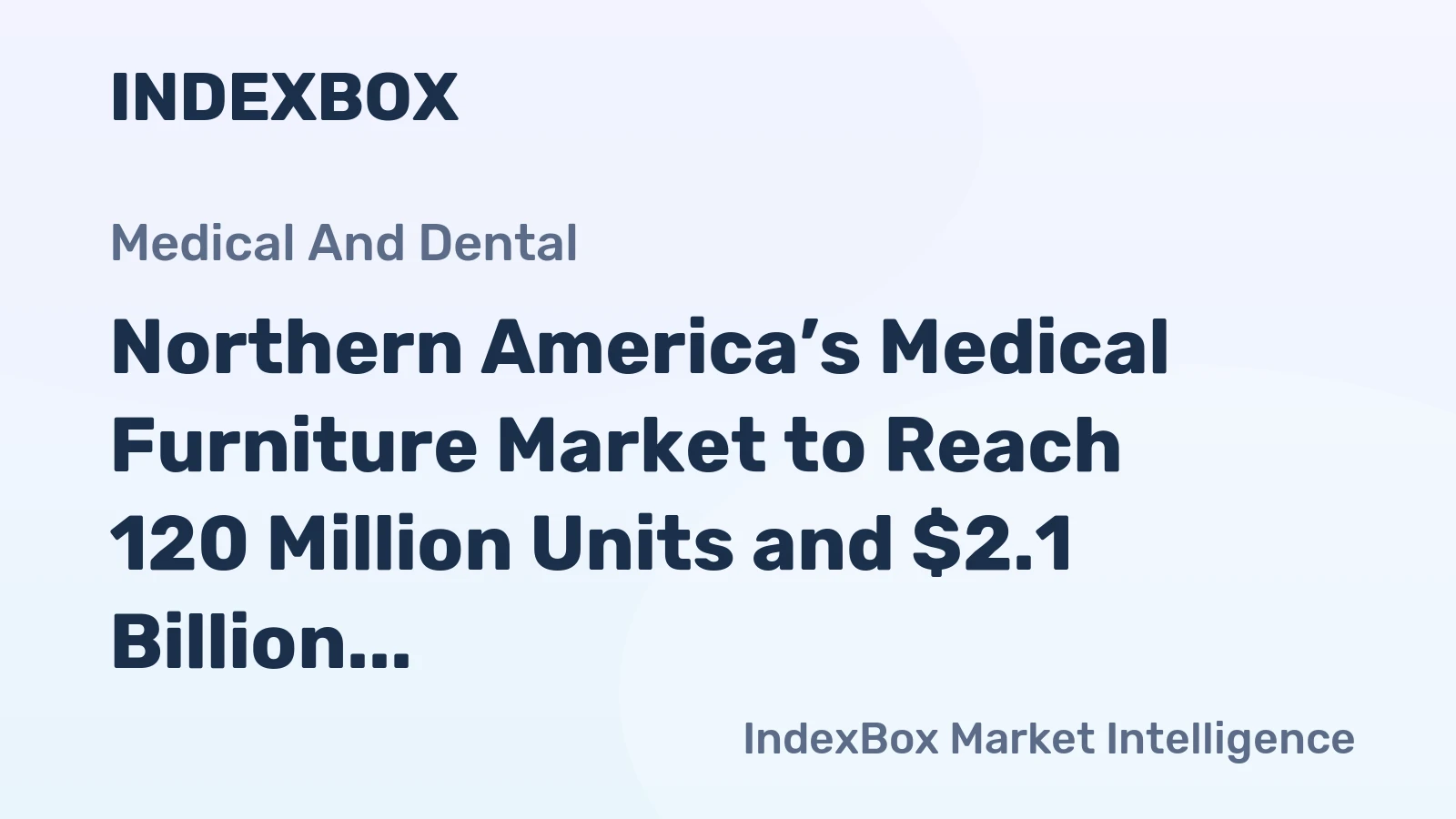 Northern America’s Medical Furniture Market to Reach 120 Million Units and $2.1 Billion
