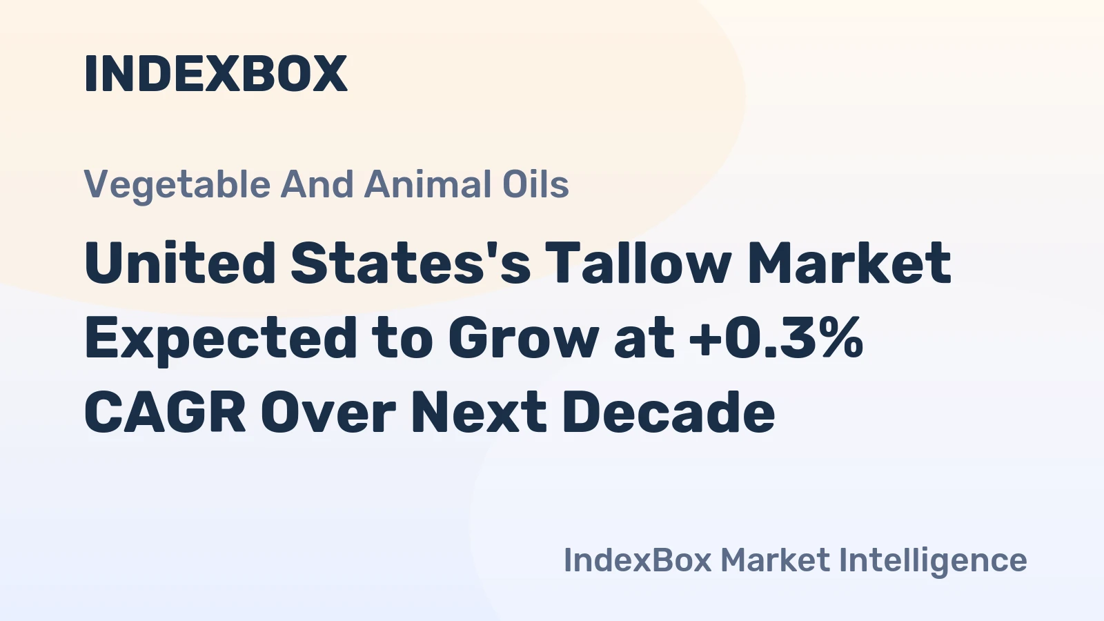 United States's Tallow Market Expected to Grow at +0.3% CAGR Over Next Decade