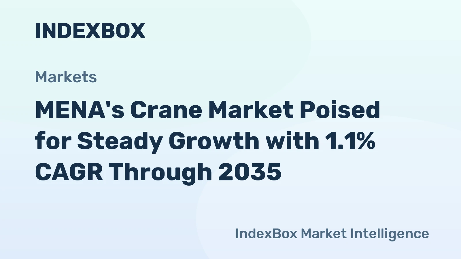 MENA's Crane Market Poised for Steady Growth with 1.1% CAGR Through 2035