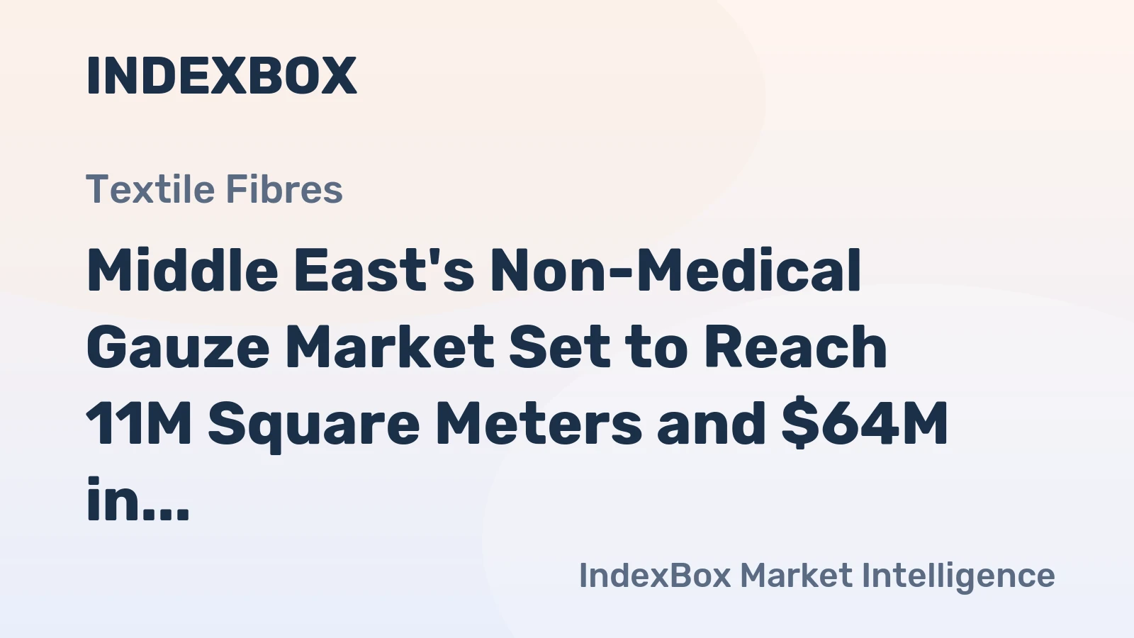 Middle East's Non-Medical Gauze Market Set to Reach 11M Square Meters and $64M in Value