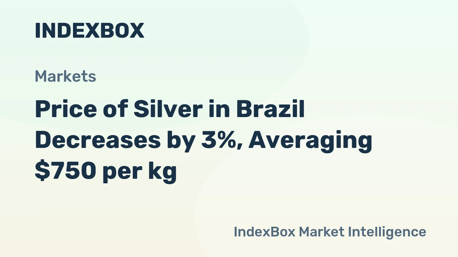 Price of Silver in Brazil Decreases by 3%, Averaging $750 per kg