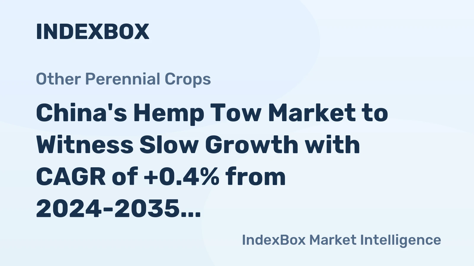 China's Hemp Tow Market to Witness Slow Growth with CAGR of +0.4% from 2024-2035