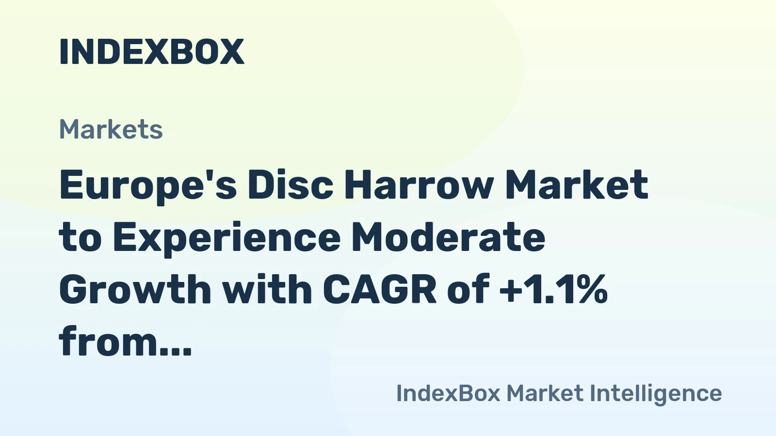 Europe's Disc Harrow Market to Experience Moderate Growth with CAGR of +1.1% from 2024 to 2035