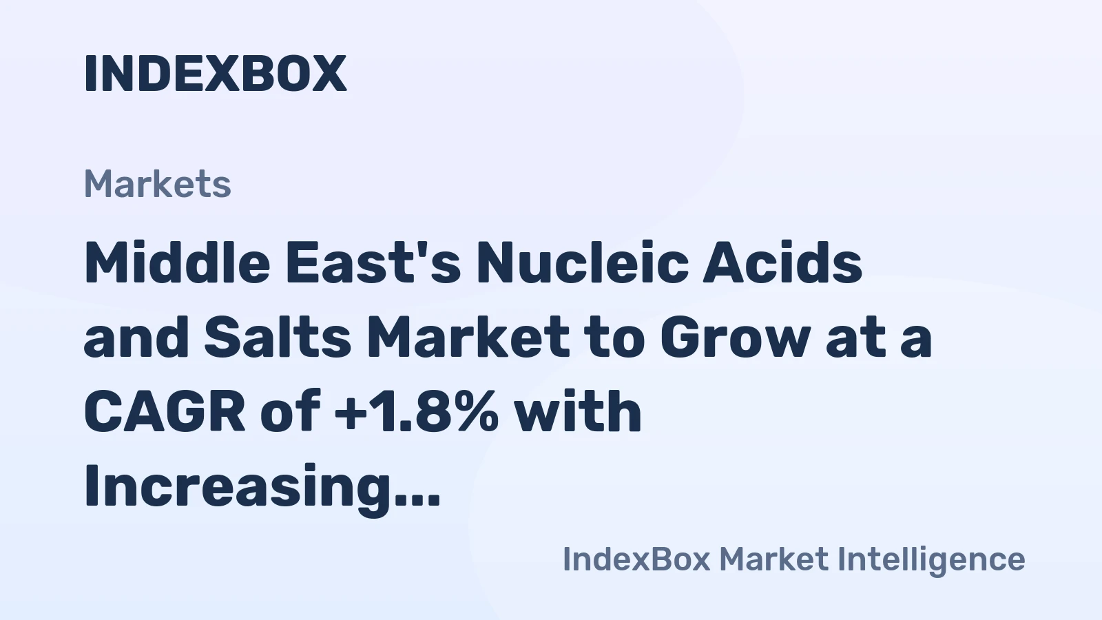Middle East's Nucleic Acids and Salts Market to Grow at a CAGR of +1.8% with Increasing Demand