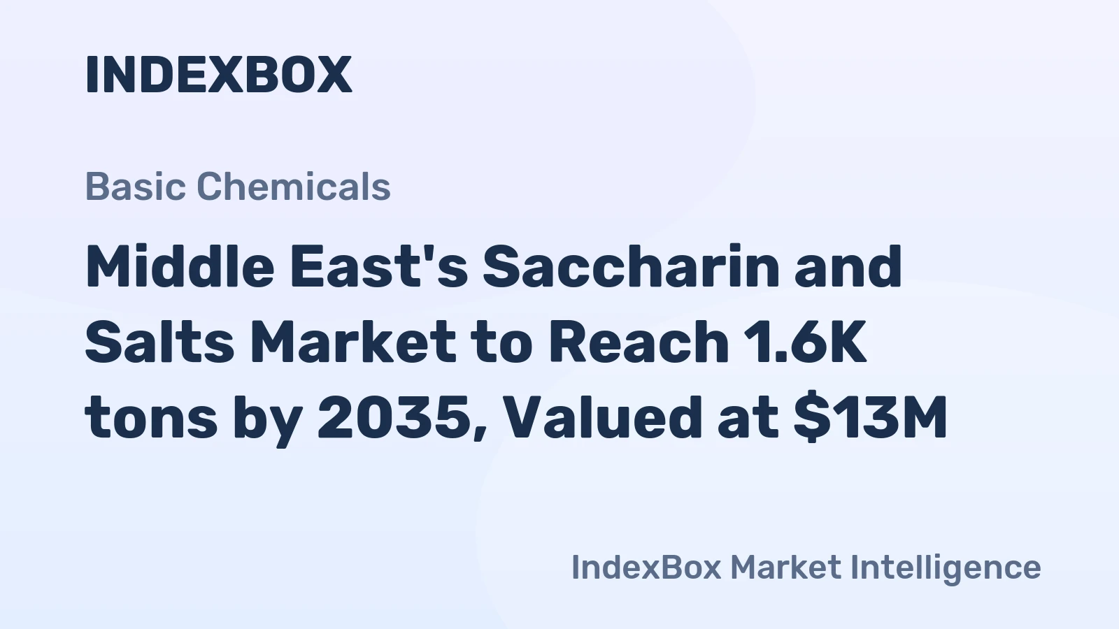 Middle East's Saccharin and Salts Market to Reach 1.6K tons by 2035, Valued at $13M