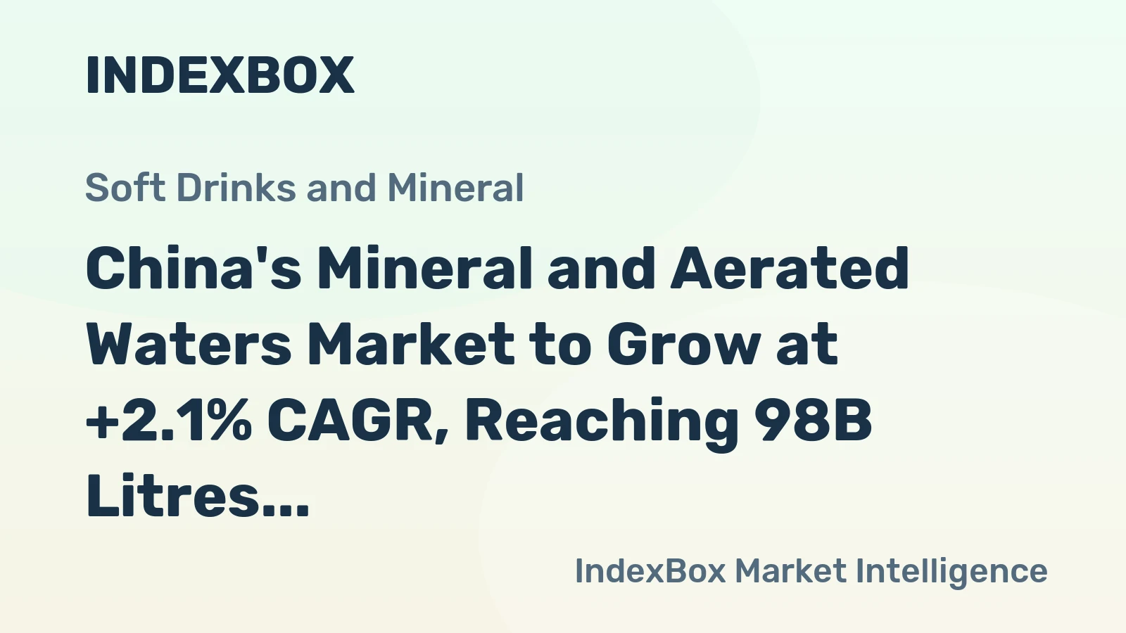 China's Mineral and Aerated Waters Market to Grow at +2.1% CAGR, Reaching 98B Litres by 2035