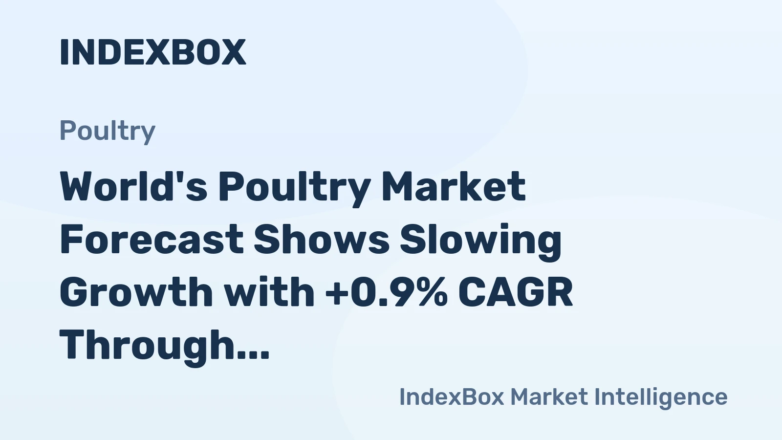 World's Poultry Market Forecast Shows Slowing Growth with +0.9% CAGR Through 2035