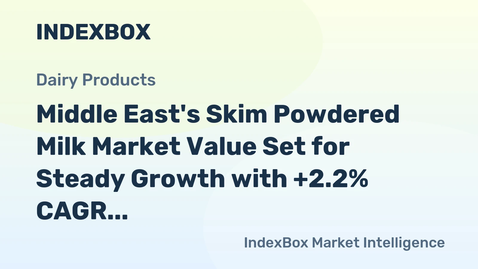 Middle East's Skim Powdered Milk Market Value Set for Steady Growth with +2.2% CAGR Through 2035
