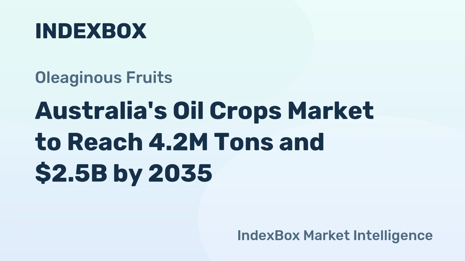Australia's Oil Crops Market to Reach 4.2M Tons and $2.5B by 2035