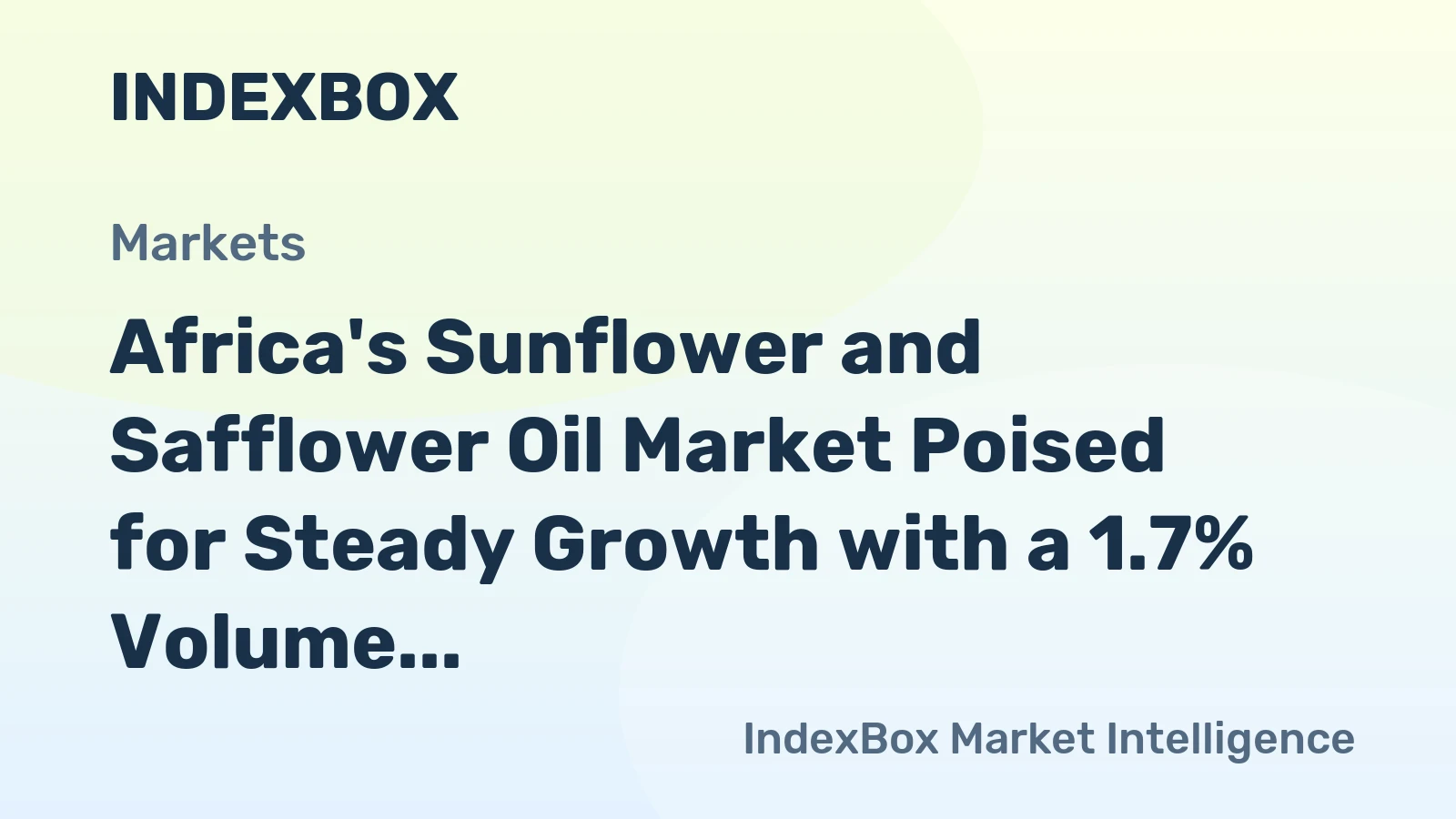 Africa's Sunflower and Safflower Oil Market Poised for Steady Growth with a 1.7% Volume CAGR Through 2035