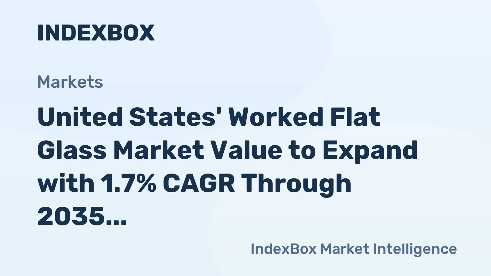 United States' Worked Flat Glass Market Value to Expand with 1.7% CAGR Through 2035