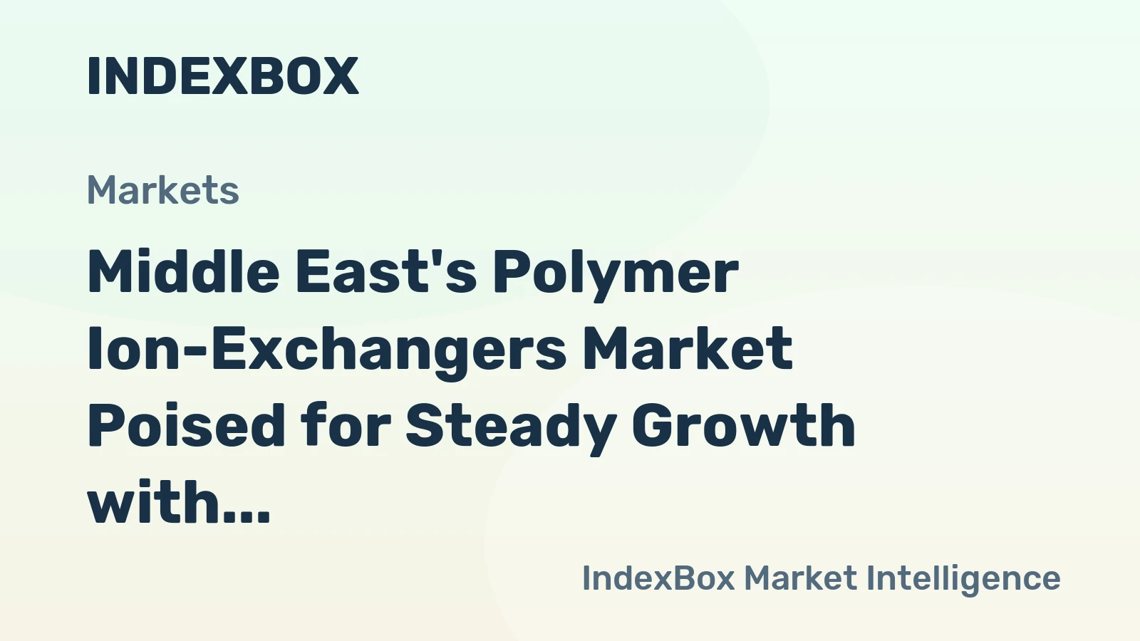 Middle East's Polymer Ion-Exchangers Market Poised for Steady Growth with a 3.2% CAGR in Value