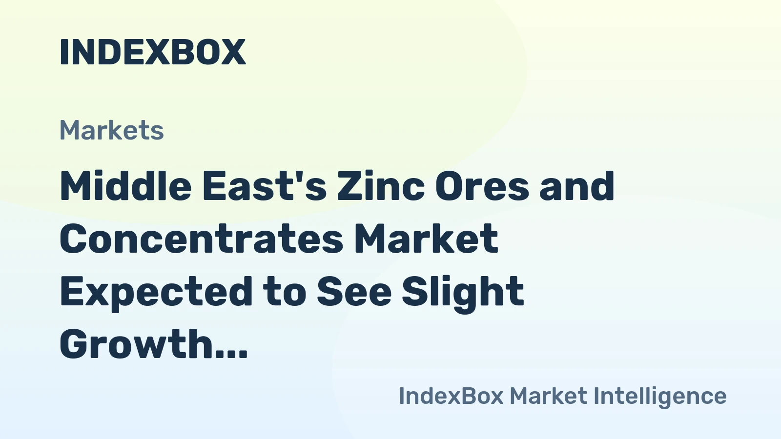 Middle East's Zinc Ores and Concentrates Market Expected to See Slight Growth, Reaching 430K Tons by 2035