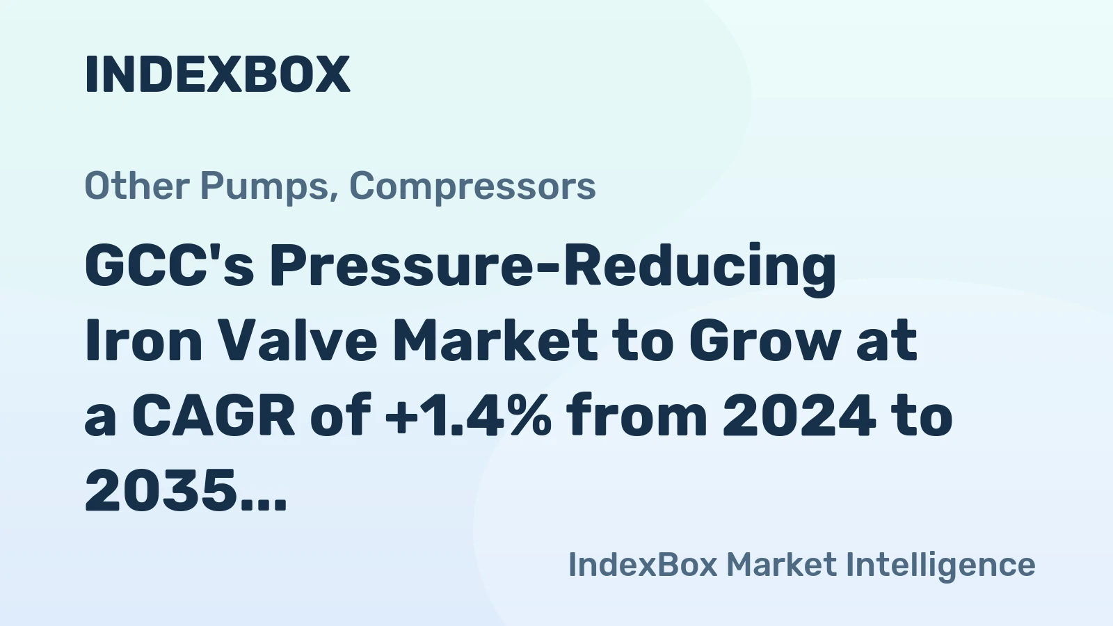 GCC's Pressure-Reducing Iron Valve Market to Grow at a CAGR of +1.4% from 2024 to 2035
