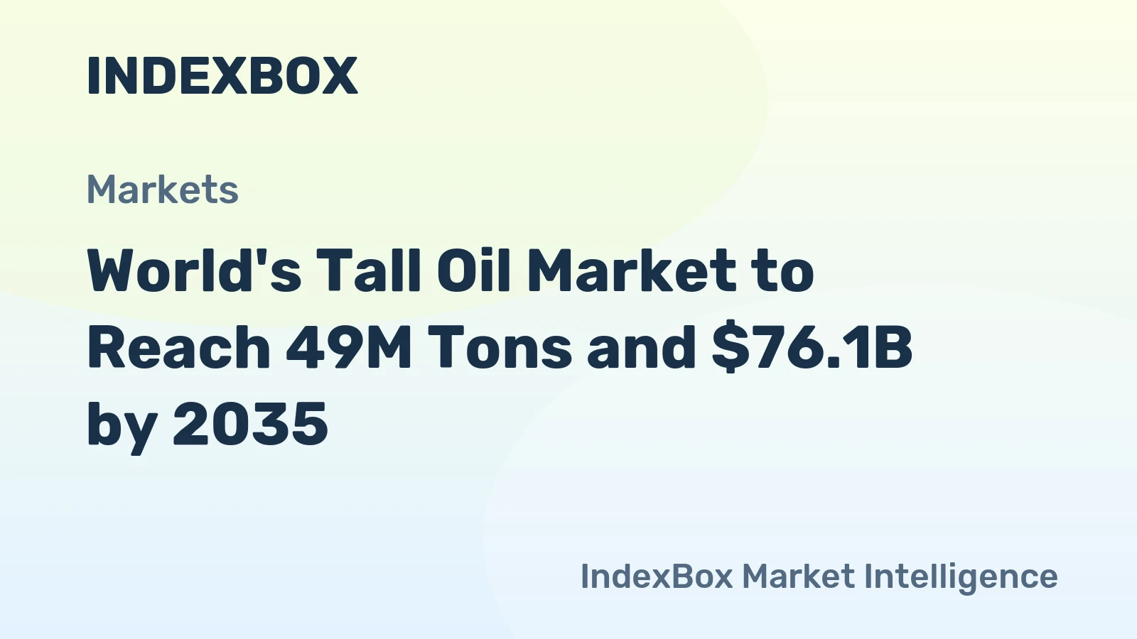 World's Tall Oil Market to Reach 49M Tons and $76.1B by 2035