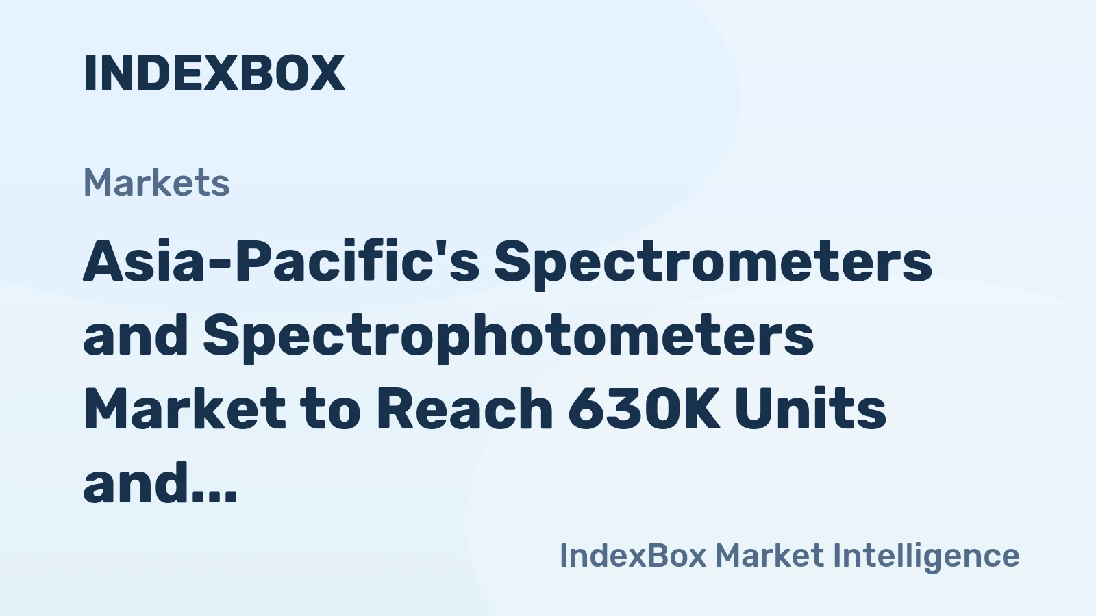 Asia-Pacific's Spectrometers and Spectrophotometers Market to Reach 630K Units and $3.2B by 2035