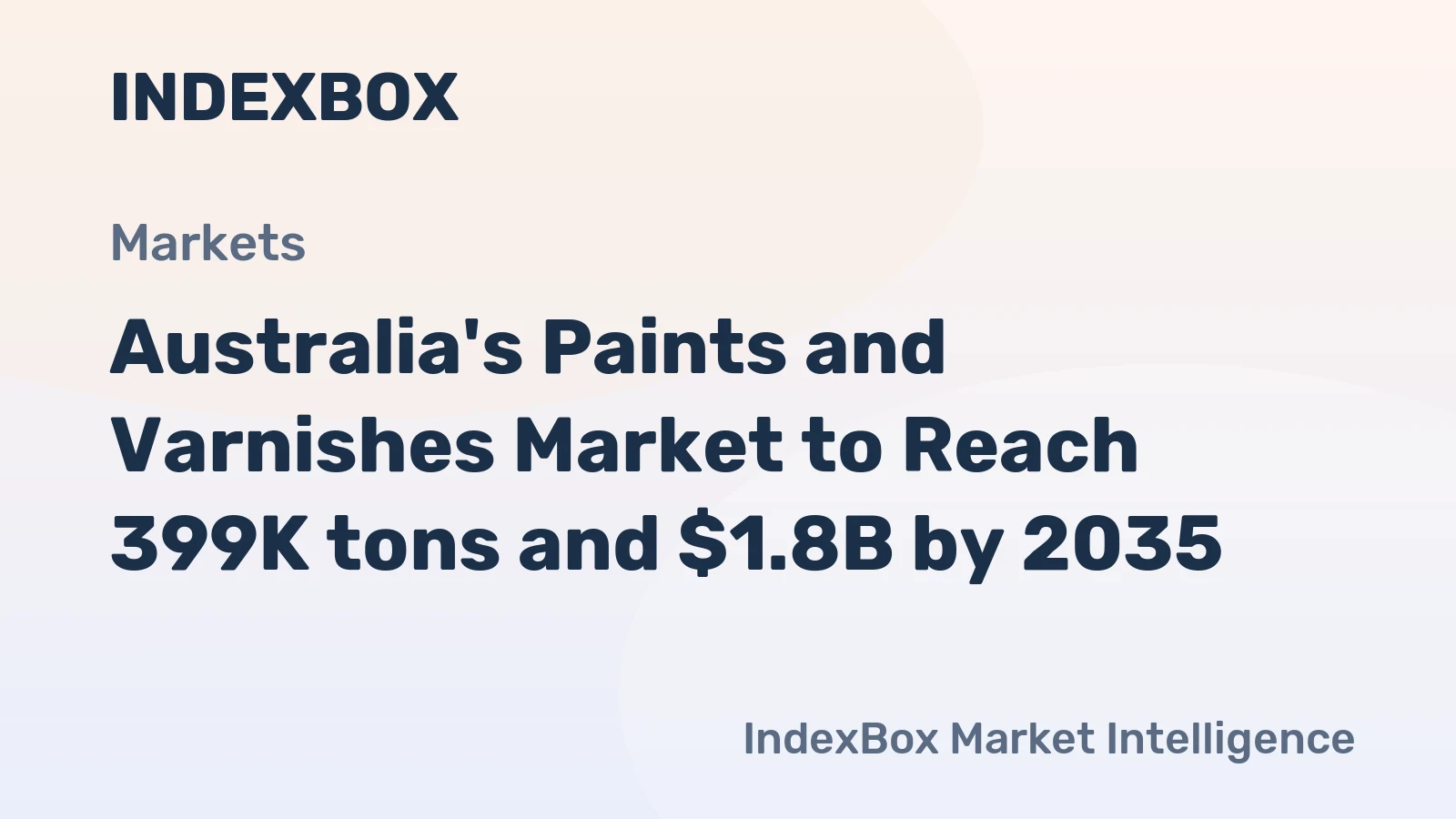 Australia's Paints and Varnishes Market to Reach 399K tons and $1.8B by 2035