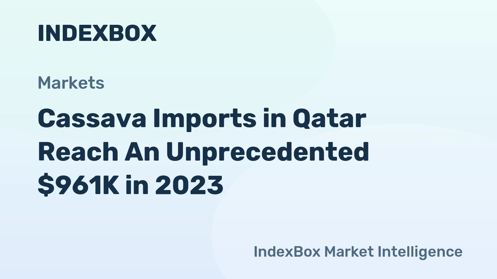 Cassava Imports in Qatar Reach An Unprecedented $961K in 2023